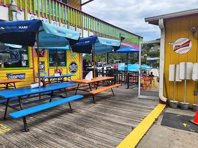 The lakeside dining deck offers that perfect combination: breathtaking water views and the anticipation of seafood that's about to rock your world. 