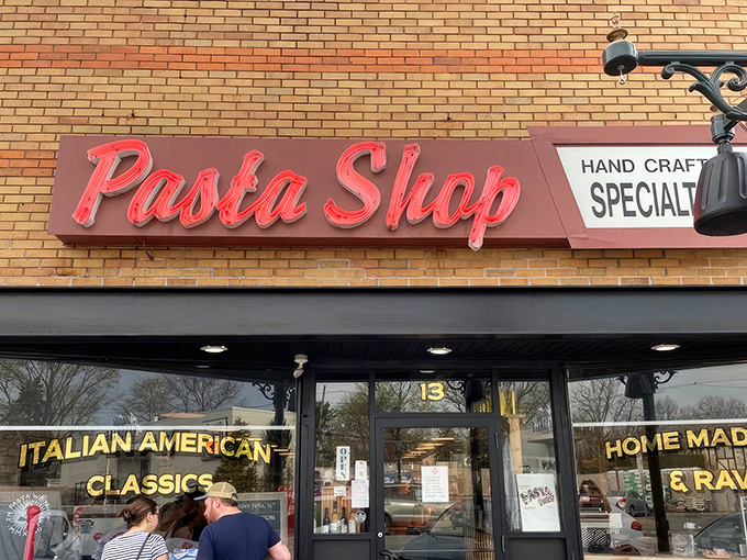 The neon-red "Pasta Shop" sign beckons like a lighthouse for the carb-deprived. This unassuming Denville storefront houses pasta treasures worth their weight in gold.