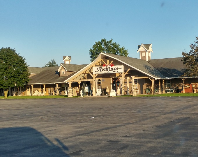 The Premier Antique Center welcomes visitors with classical statuary and a touch of elegance, like a museum where everything's actually for sale.