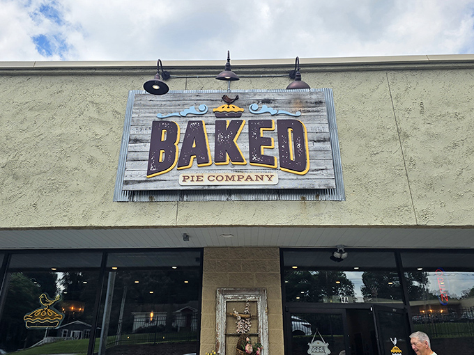 The unassuming exterior hides a pie paradise within, where Arden's sweetest secrets are kept behind a simple storefront sign. 