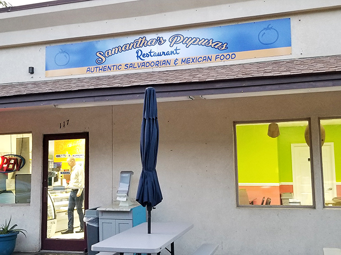 The unassuming blue sign beckons like a culinary lighthouse &ndash; proof that the best food often hides in plain sight rather than behind fancy facades.