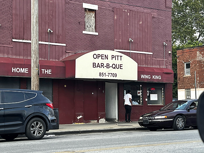 The unassuming burgundy brick exterior of Open Pitt Bar-B-Que stands like a smoke-scented beacon for Cleveland's barbecue faithful. Good food doesn't need fancy packaging.