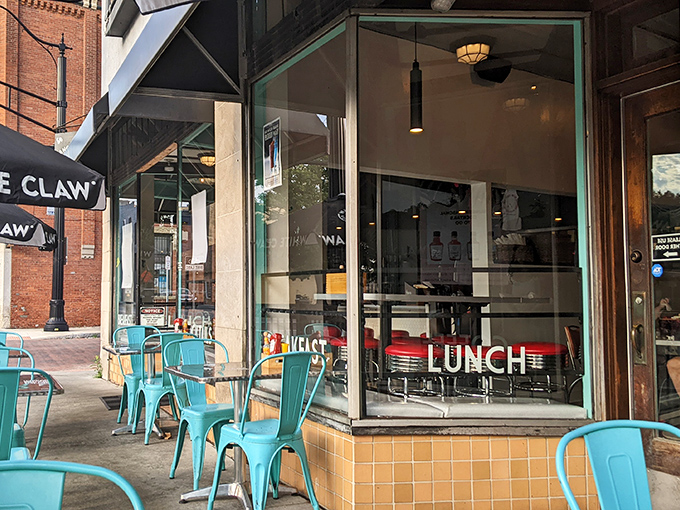 The black awning says it all: "BREAKFAST CURES ALL." At Hang Over Easy, they're not just making a promise&mdash;they're offering salvation by spatula.