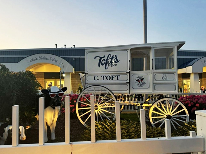 Ohio's Oldest Dairy isn't just a slogan&mdash;it's a promise kept since 1900. The iconic blue and white exterior stands like a temple to frozen delights.