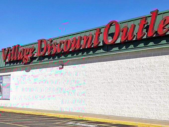 The unassuming exterior with its bold red signage and colorful window displays is like a siren call to bargain hunters across Northeast Ohio.