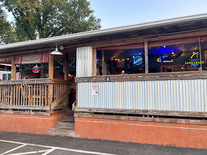 The iconic red sign against autumn foliage tells you everything: this isn't fancy dining, it's fantastic dining. Eadie's promises seafood salvation in North Canton.