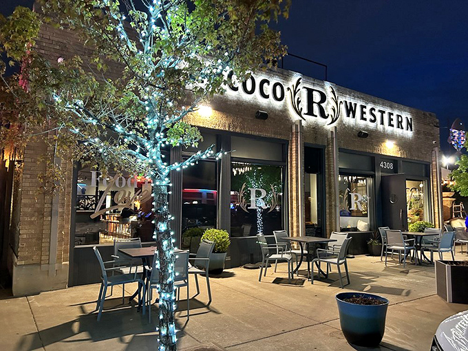 Twinkling lights and a welcoming glow &ndash; Rococo on Western transforms from unassuming brick storefront to culinary beacon after sunset.
