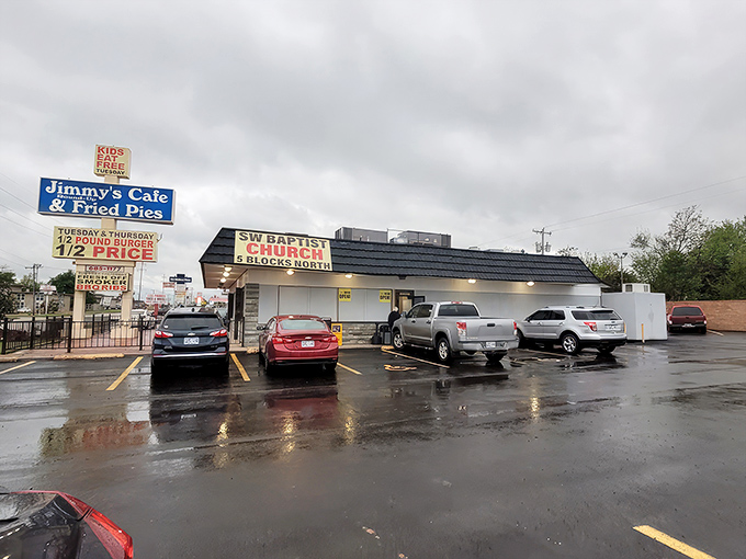 The unassuming exterior of Jimmy's Round-Up Cafe might not scream "culinary destination," but locals know better. This modest building houses Oklahoma comfort food royalty.