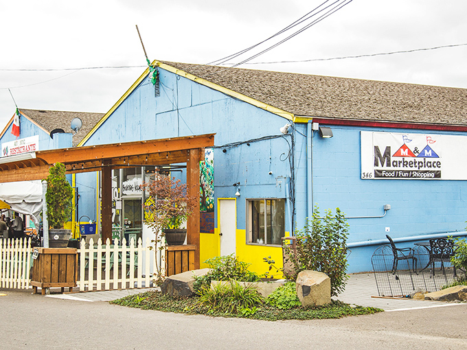Flags flutter above this blue-and-green cultural oasis in Hillsboro. Like finding a portal to another world between a hardware store and your dentist's office.