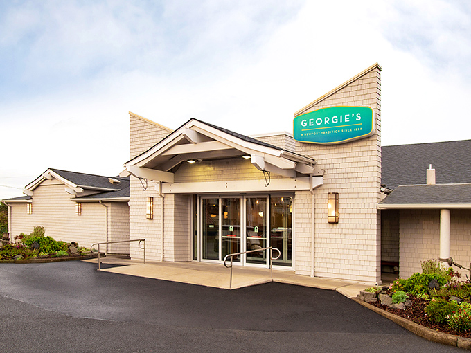 The coastal-chic exterior of Georgie's welcomes hungry travelers like a lighthouse beckons ships—except here, the treasure is edible and nobody gets shipwrecked.