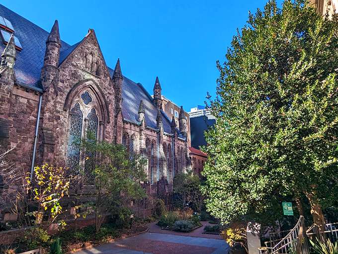 The iconic blue sign welcomes curious minds to Philadelphia's temple of medical marvels, standing bright against the city skyline like a beacon for the wonderfully weird. 