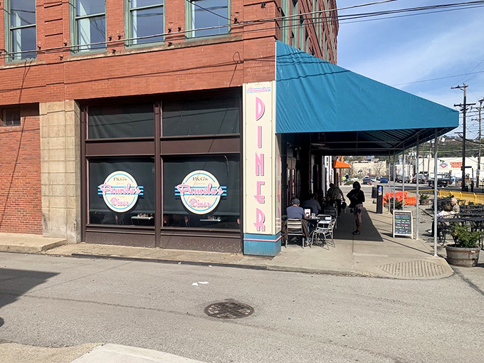 Pittsburgh's breakfast mecca announces itself with a cheerful blue awning and pink accents. The line forms early&mdash;locals know some traditions are worth the wait.