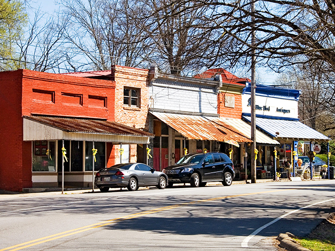 Bell Buckle's main street looks like a movie set where time decided to take a leisurely Southern vacation. Those brick storefronts have stories to tell.