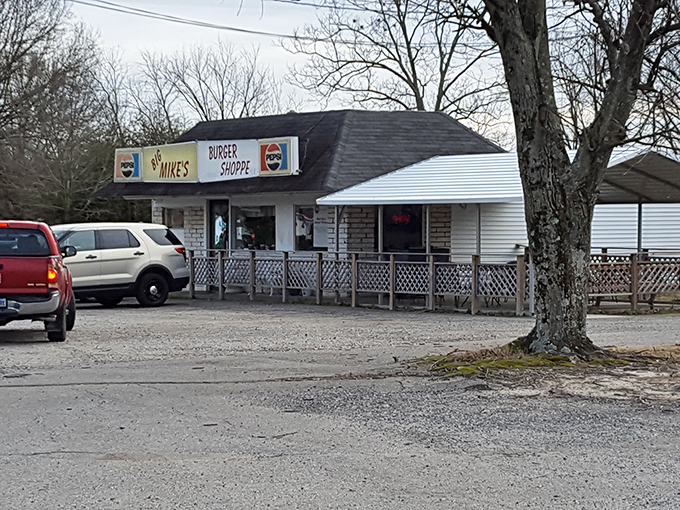 The humble roadside exterior of Big Mike's belies the burger greatness within, like finding a diamond in a gravel parking lot.
