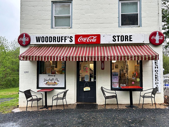The classic white storefront with its red-striped awning isn't just inviting&mdash;it's practically whispering sweet nothings about pie to passersby on Route 29.