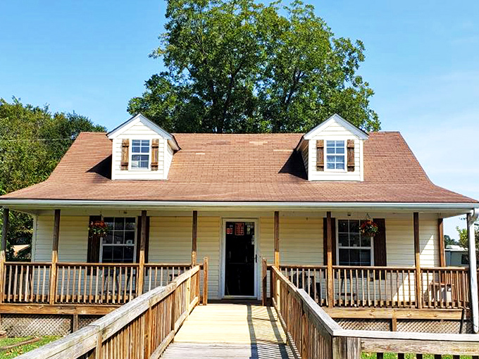 The unassuming Cape Cod-style exterior of The BBQ Shack proves once again that the best barbecue joints don't waste money on fancy architecture&mdash;they invest in smoke and time.