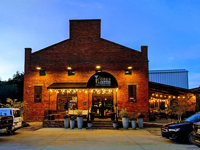 The warm glow of this historic brick building beckons like a lighthouse for hungry souls. Enterprise's best-kept secret stands proudly against the Alabama sky.