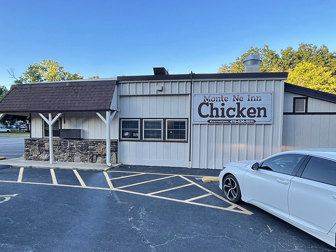 The unassuming stone exterior of Monte Ne Inn hides a fried chicken paradise that locals have treasured for decades.