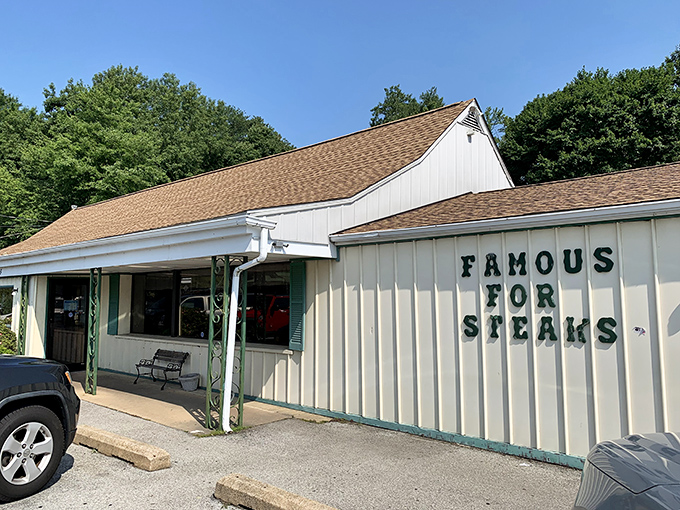 The unassuming exterior of Guilday's stands like a breakfast beacon in Newark, promising pancake perfection behind its humble white walls.