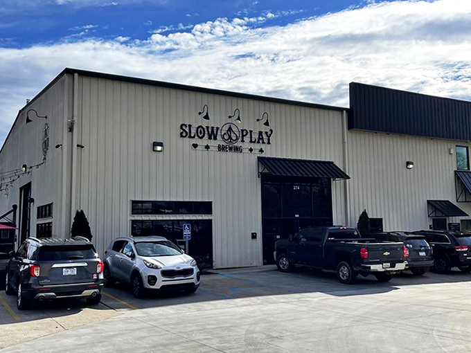 Unassuming on the outside, extraordinary on the inside&mdash;Slow Play Brewing's exterior promises craft beer excellence behind its industrial fa&ccedil;ade.