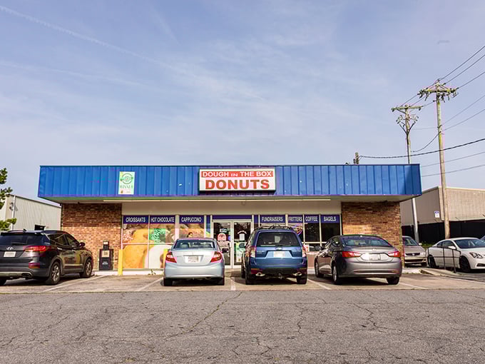 The blue awning and bold red signage of Dough in the Box stands as a beacon of hope for donut lovers across Marietta. No fancy frills needed when what's inside is this good.
