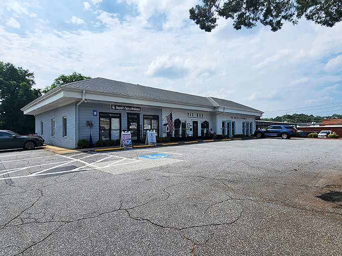 The charming white facade of Pie Bar beckons like a siren song for dessert lovers. Simplicity that promises complexity within.