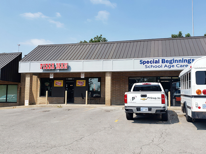 The unassuming storefront of The Pizza Man in Lenexa might fool you, but locals know this brick fa&ccedil;ade hides Chicago-style treasures worth the pilgrimage.