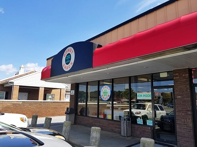 The unassuming storefront that houses donut greatness. Like finding a Michelin star restaurant in a strip mall, Donut Shack's exterior promises simple pleasures done extraordinarily well.