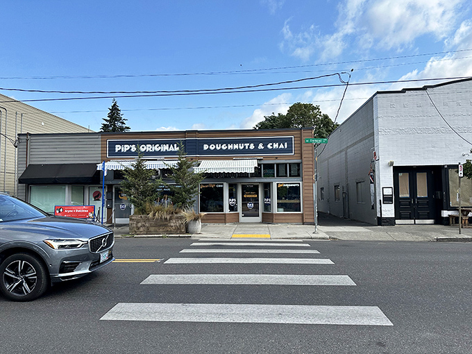 The modest blue-striped awning and understated storefront of Pip's Original might fool you, but locals know better than to judge this donut destination by its cover.