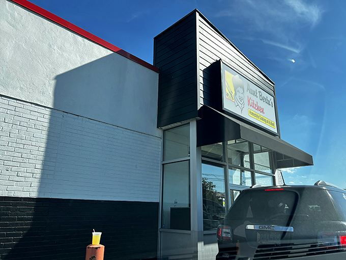 The unassuming exterior of culinary greatness. Like finding a diamond in a strip mall, Aunt Berta's modest storefront hides Delaware's soul food treasure.