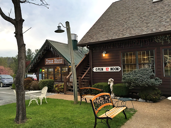 The rustic log cabin exterior of Trailhead Steak & Trout House promises what every great Tennessee meal should: honest food with no pretense, just pure deliciousness.