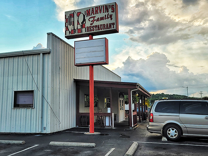 The unassuming exterior of Marvin's Family Restaurant stands as a beacon for hungry travelers. Like all great food destinations, it's what's inside that counts.