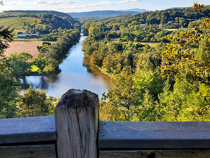 The James River winds like nature's blue ribbon through Virginia's countryside, offering a view that makes smartphone wallpapers jealous.