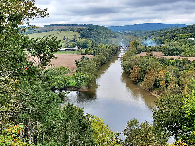 The James River winds like nature's blue ribbon through Virginia's countryside, offering a view that makes smartphone wallpapers jealous.