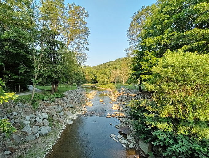 Nature's perfect waterfall tableau – where rushing water meets ancient rock in a dance that's been performing for millennia without ever taking a bow.