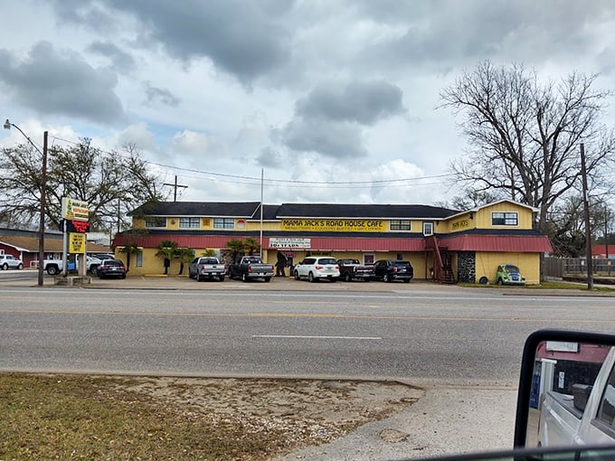 The pink metal roof and bold yellow signage of Mama Jack's &ndash; Texas' culinary equivalent of finding a $20 bill in your winter coat pocket.