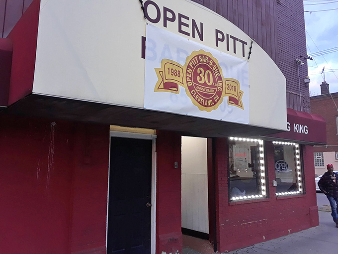 The unassuming burgundy brick exterior of Open Pitt Bar-B-Que stands like a smoke-scented beacon for Cleveland's barbecue faithful. Good food doesn't need fancy packaging.