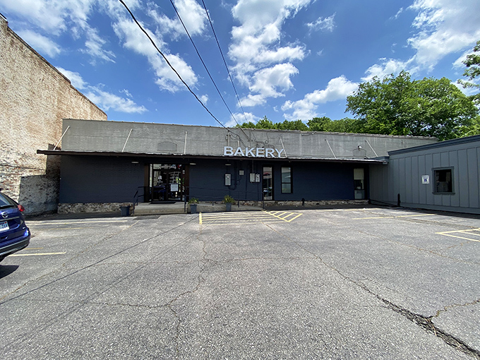 The unassuming exterior of Ambrosia Bakery proves that culinary greatness often hides behind modest facades, like finding Narnia in an ordinary wardrobe.