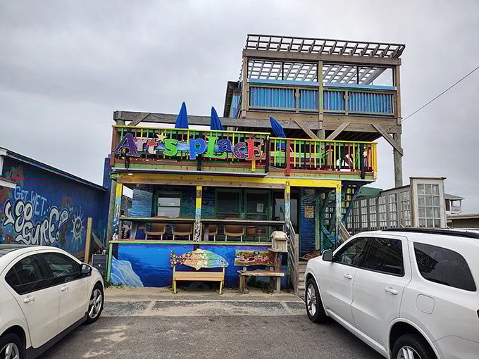 Welcome to Art's Place, where the exterior is as colorful as the characters inside. This beachside shack screams "fun" louder than a seagull eyeing your fries.