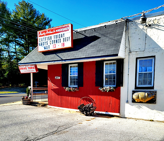The unassuming exterior of Andy Nelson's might not win architectural awards, but that smoky aroma wafting through the parking lot is worth more than any fancy facade.