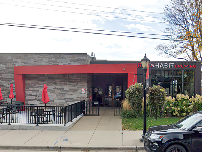 The bold red facade of Bad Habit Brewing stands out like a beacon for thirsty travelers. Minnesota's craft beer scene just got more interesting.