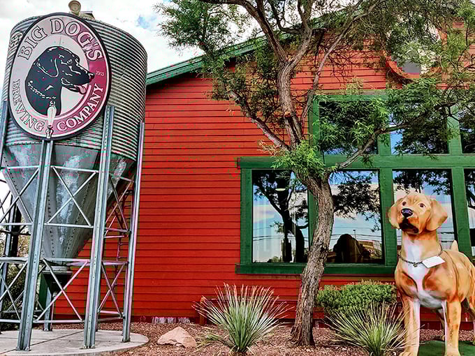 The red barn-like exterior of Big Dog's stands out in Las Vegas like a Wisconsin thumbprint on a desert postcard. Rustic charm meets brewing excellence.