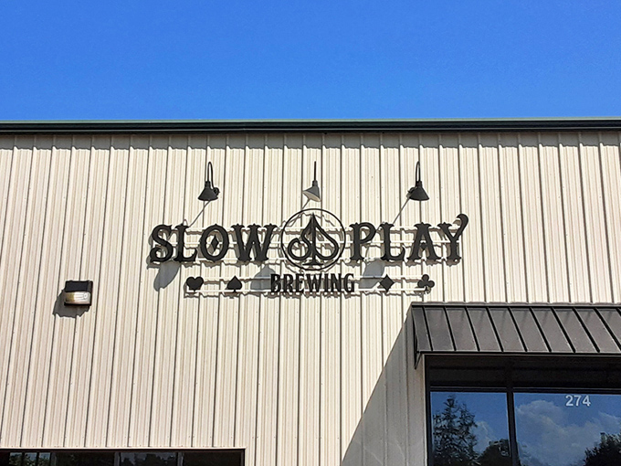 Unassuming on the outside, extraordinary on the inside&mdash;Slow Play Brewing's exterior promises craft beer excellence behind its industrial fa&ccedil;ade.