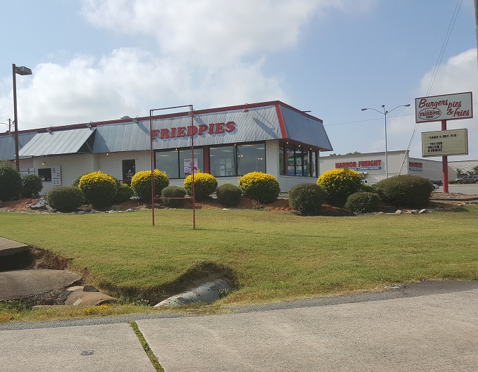 Welcome to pie paradise! The Original Fried Pie Shop's exterior promises a journey into comfort food heaven, where calories don't count and happiness is served hot and flaky.