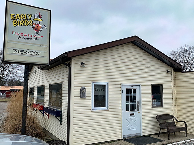 The unassuming exterior of Early Bird's promises nothing fancy&mdash;just "FEEL THE MAGIC" of honest-to-goodness breakfast that's worth the drive from anywhere in Ohio.