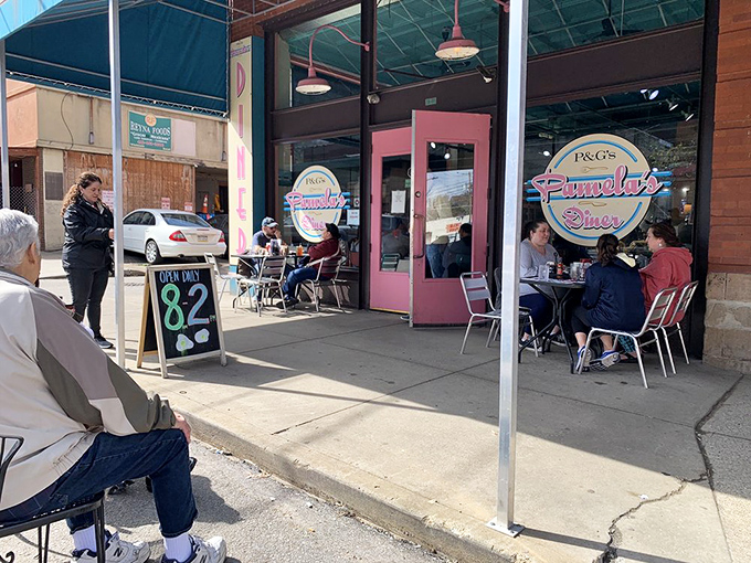 Pittsburgh's breakfast mecca announces itself with a cheerful blue awning and pink accents. The line forms early&mdash;locals know some traditions are worth the wait.