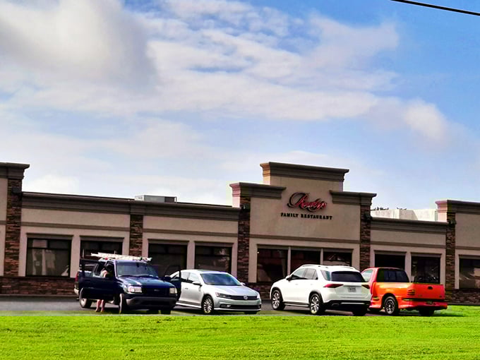 The welcoming facade of Rudy's Family Restaurant proves that culinary treasures often hide behind modest exteriors. Like finding a great novel with a simple cover.