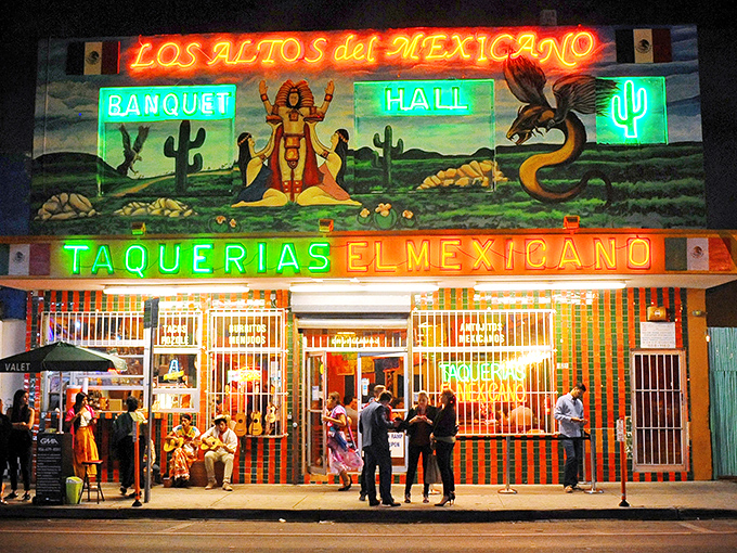 The vibrant mural above Taquerias El Mexicano isn't just decoration&mdash;it's a promise of the authentic flavors waiting inside this Little Havana landmark.