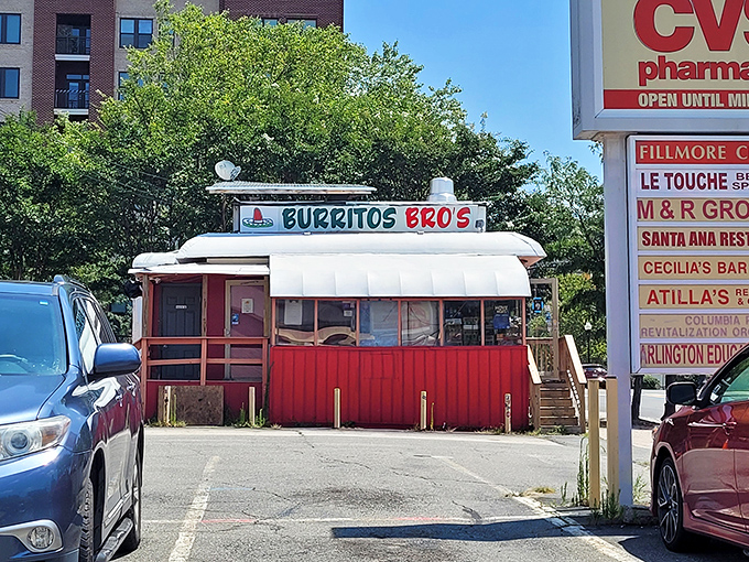 The little red shack that could. Burritos Bros' humble exterior houses flavor explosions that put fancy restaurants to shame.