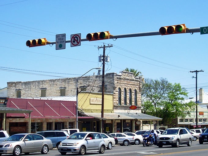 Limestone facades and historic storefronts line downtown Fredericksburg, where German heritage meets Texas charm in a delightful Main Street time capsule.